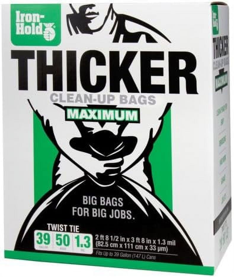 IRON HOLD 39 GAL. TRASH BAGS - 50 CT. - Walmart.com