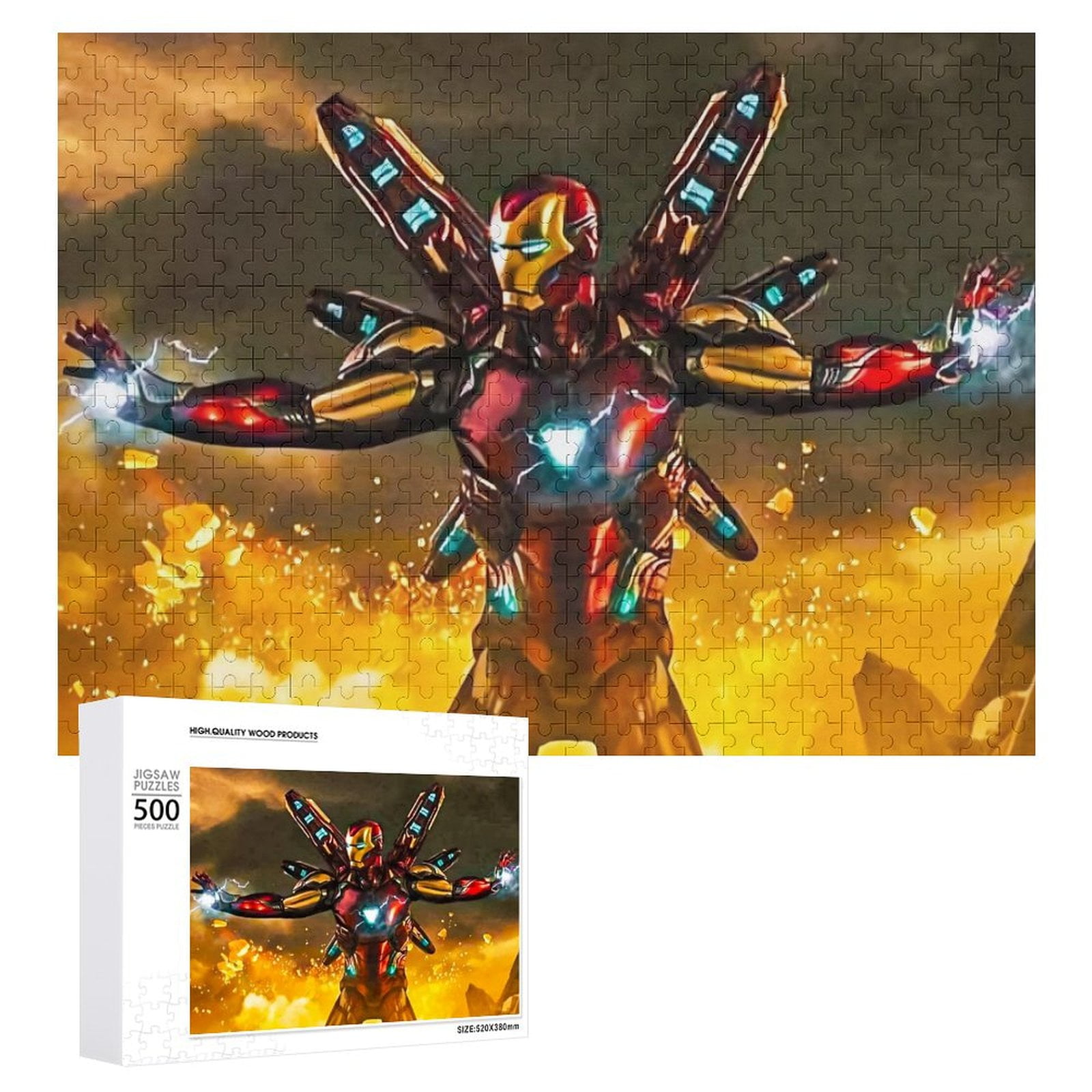 IRON MAN AND SPIDER MAN Puzzles,Puzzles for Adults 500 Pieces,Wooden ...
