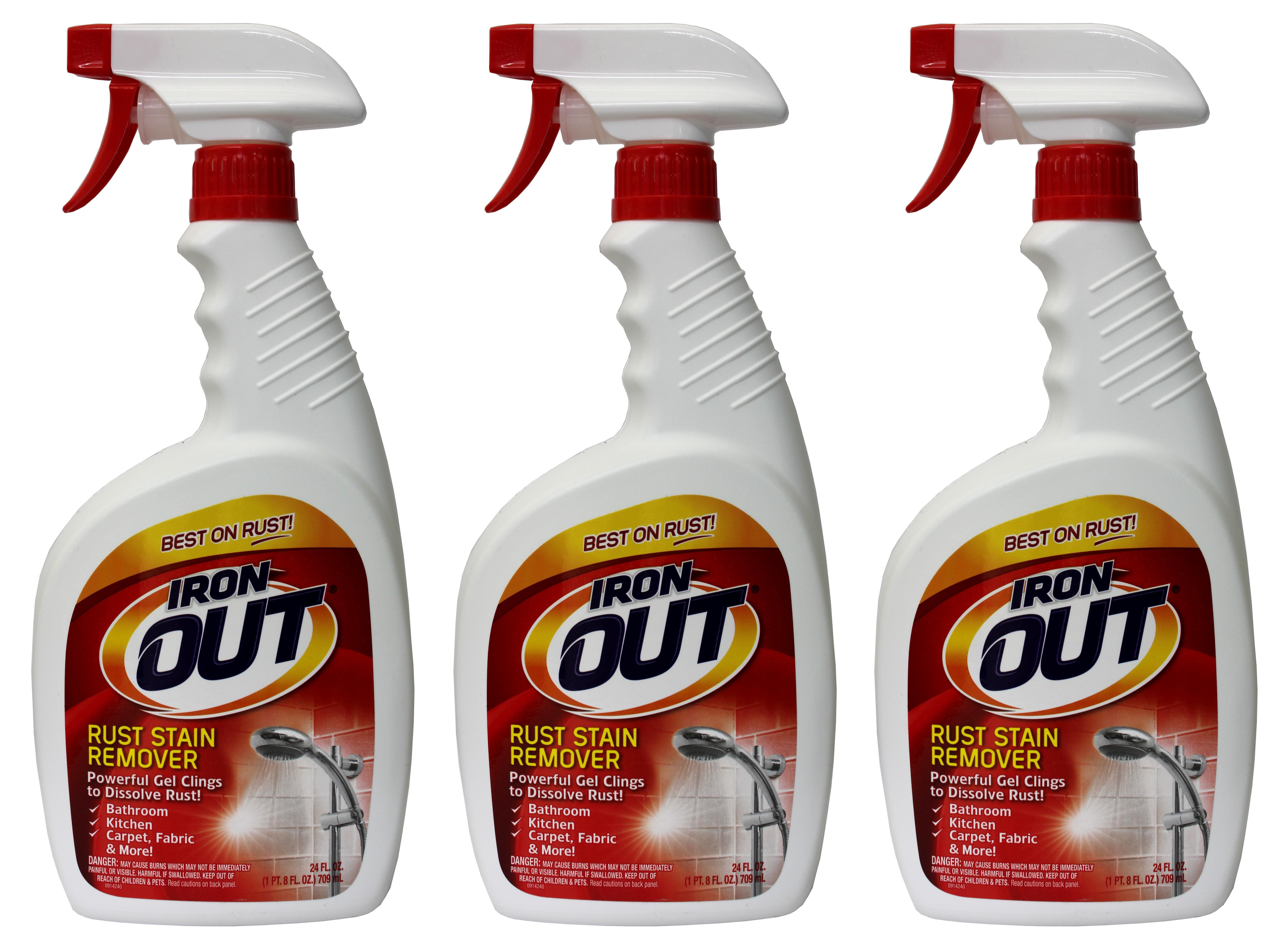 IRON OUT Rust Stain Remover Spray Gel, 24 Fl. Oz. 3-Pack, 3 Bottles ...