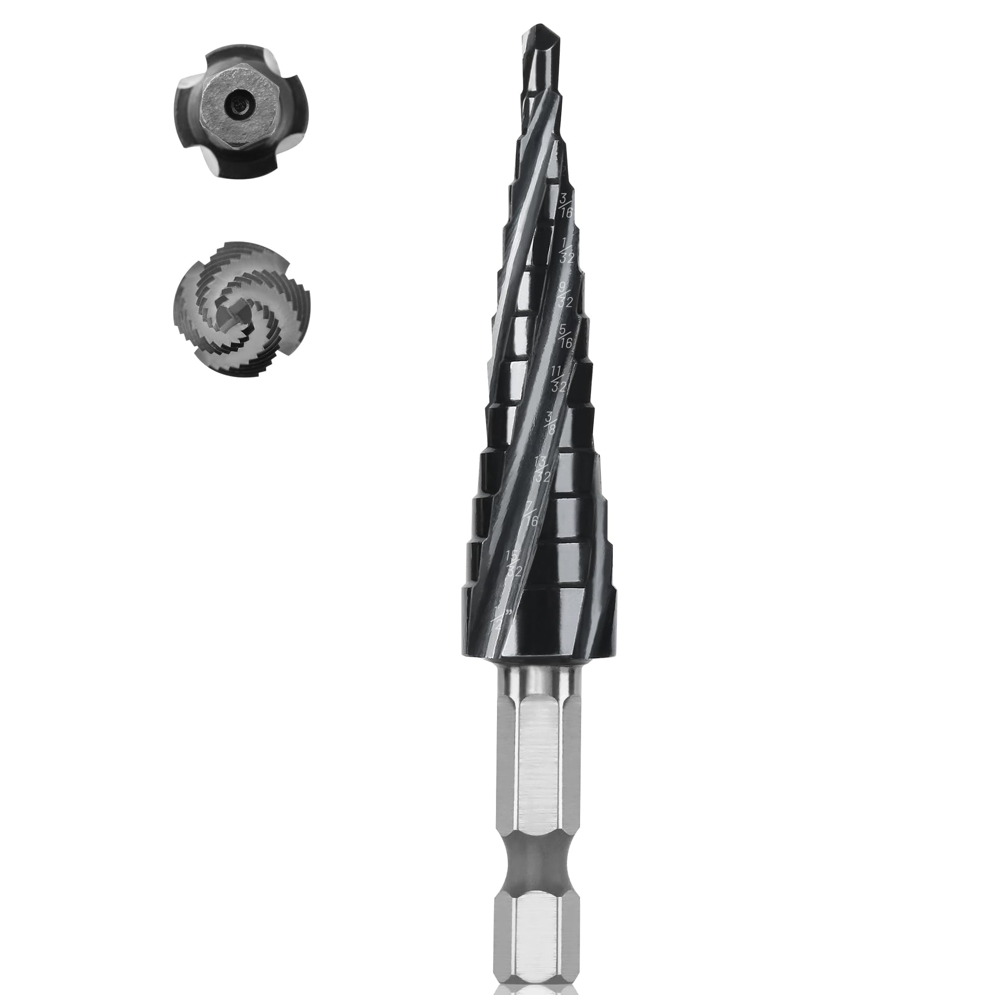 IRONANT Step Drill Bits, 5PCS HSS Titanium Step Drill Bit Set, 50 Sizes ...