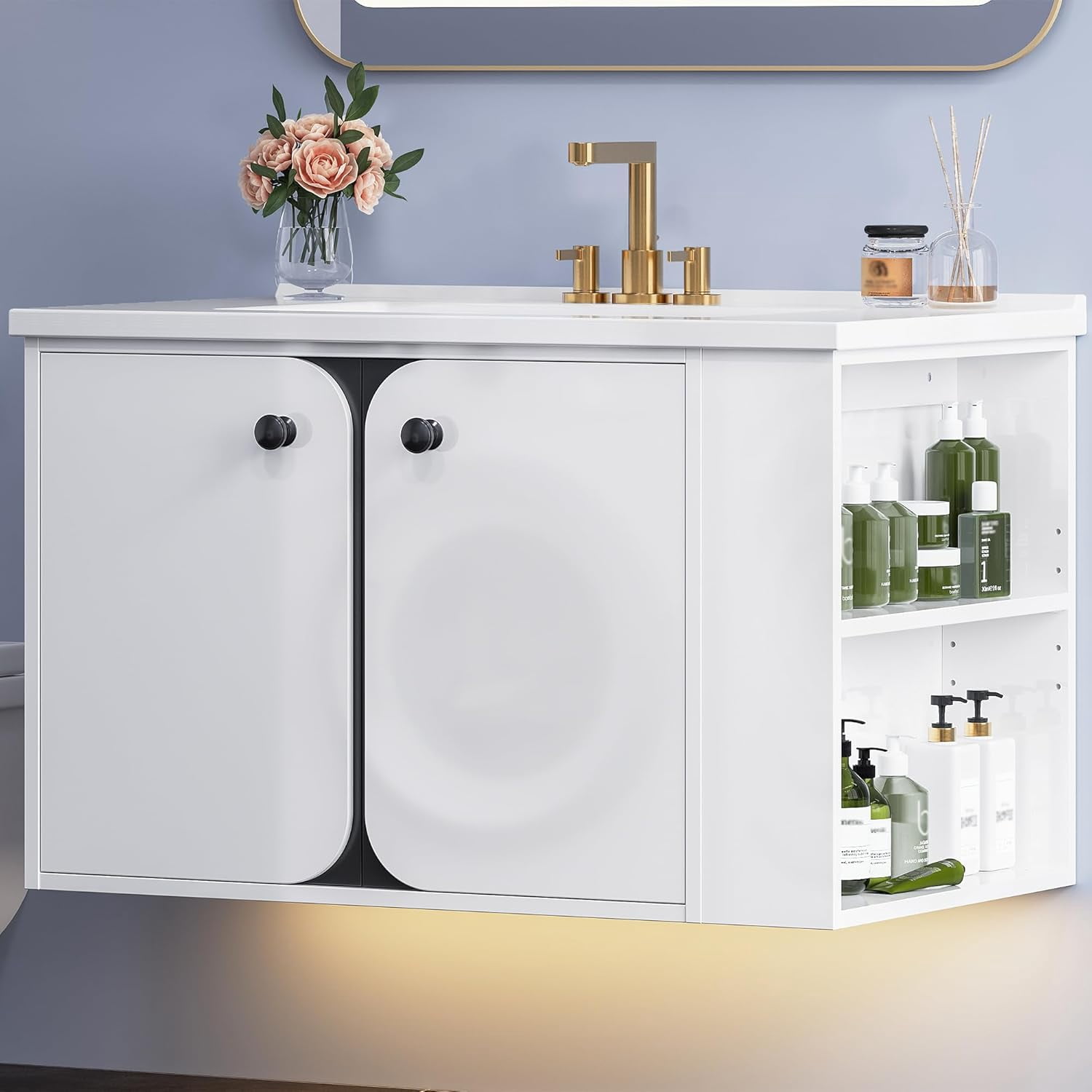 IRONCK 30" Bathroom Vanity with Sink, Floating Bathroom Sink Cabinet ...