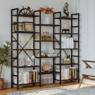 IRONCK Bookshelf Vintage Frame 12.7"W x 23.6"D x 65.2"H 5-Shelf MDF ...