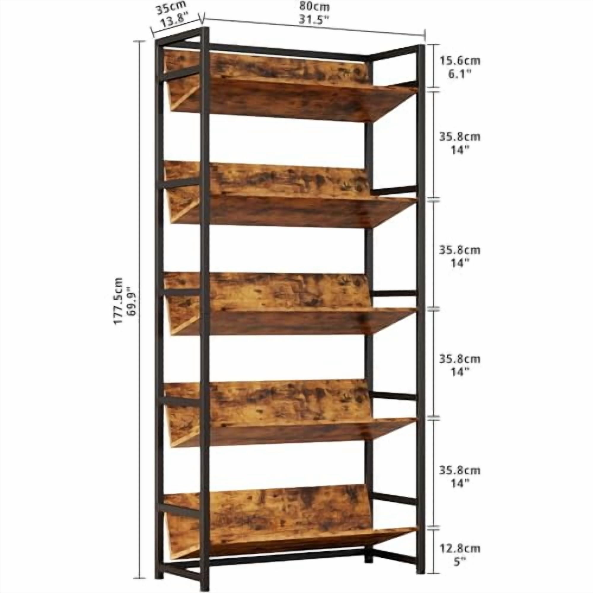 IRONCK Book Shelf, 31.5 inch Wide Bookcase, 5 Tiers Large Bookshelf ...