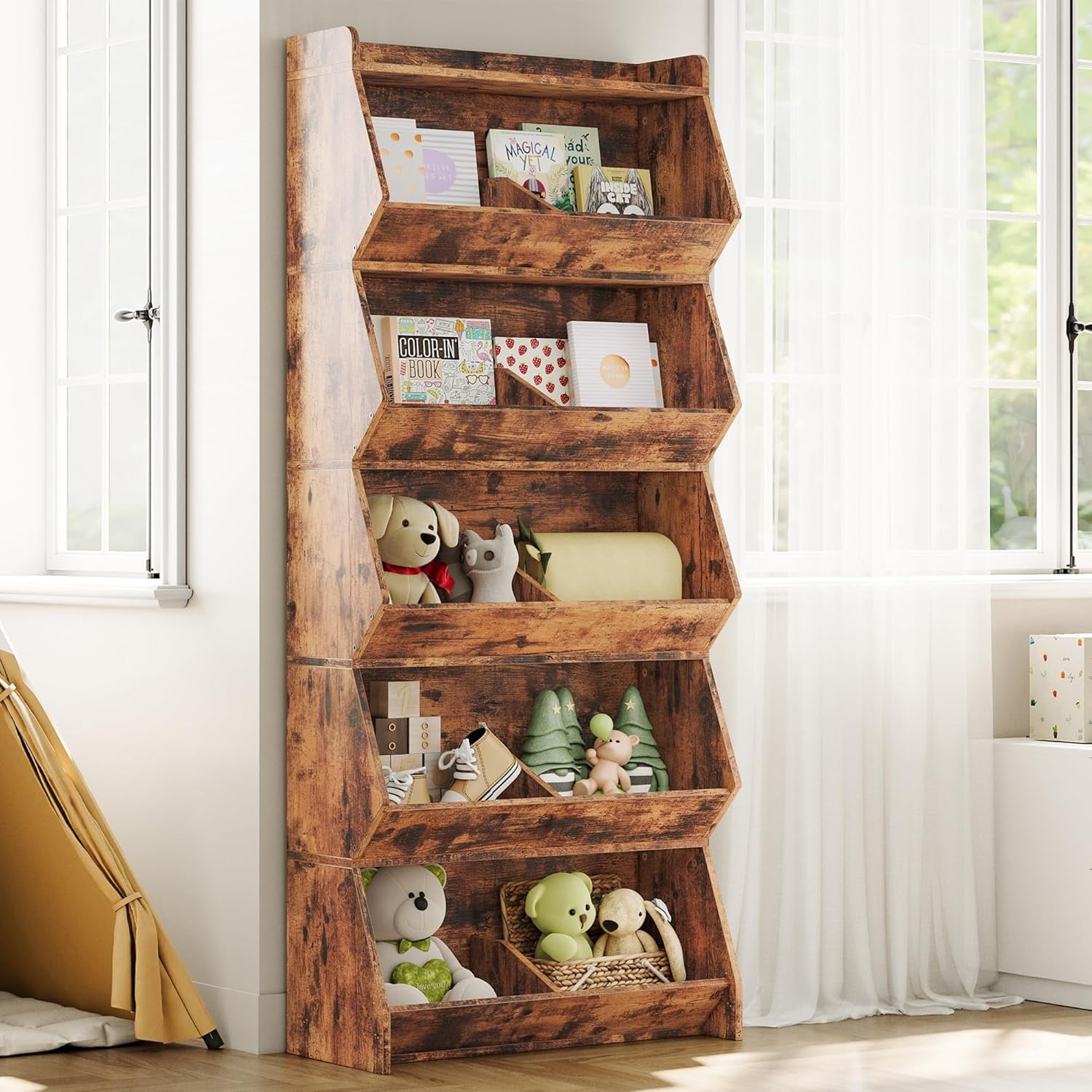 IRONCK Bookcase and Bookshelf 6 Tiers with Storage Shelves, Bookshelf with Open Display Storage ...