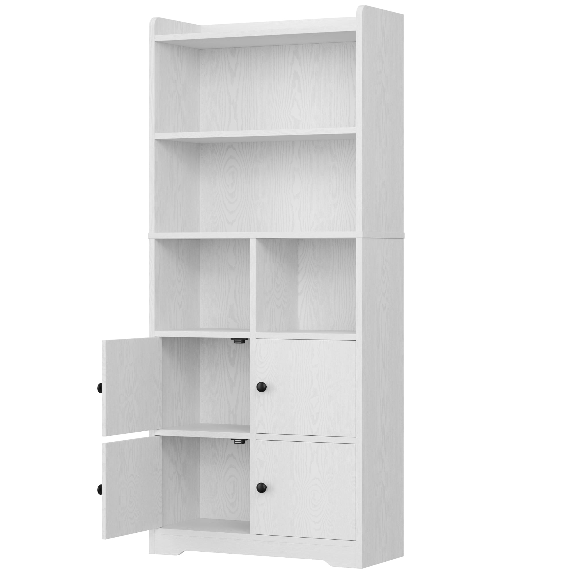 IRONCK 5-Tier Bookcases with Doors, 63" Tall Cube Storage Shelf ...