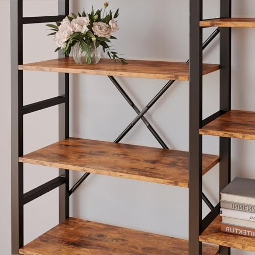 IRONCK Bookshelves 6 Tiers Triple Wide Industrial Bookshelf, Large ...