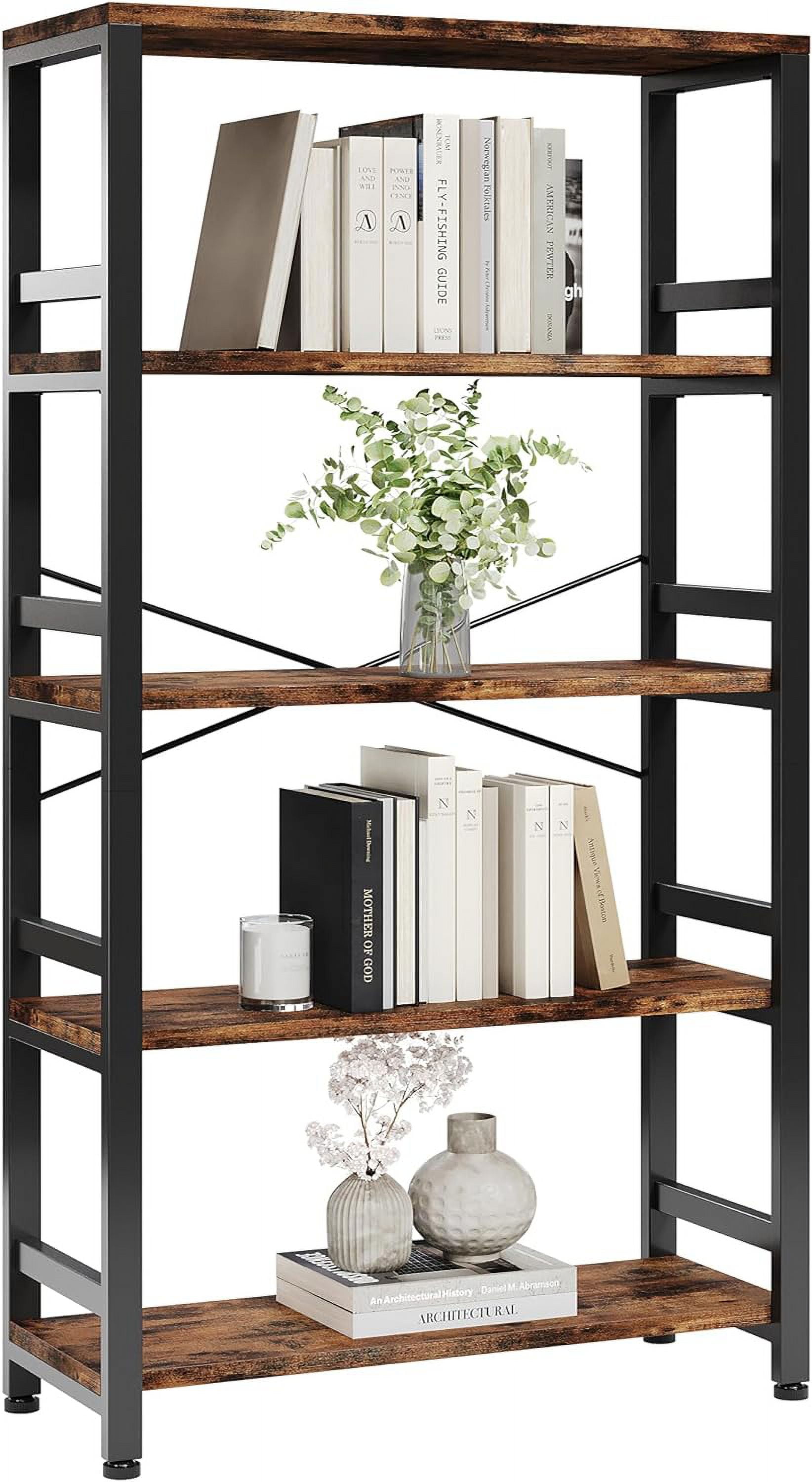 IRONCK Bookshelves and Bookcases, 31.5in Wide Shelf 5-Tier Ladder Shelf ...