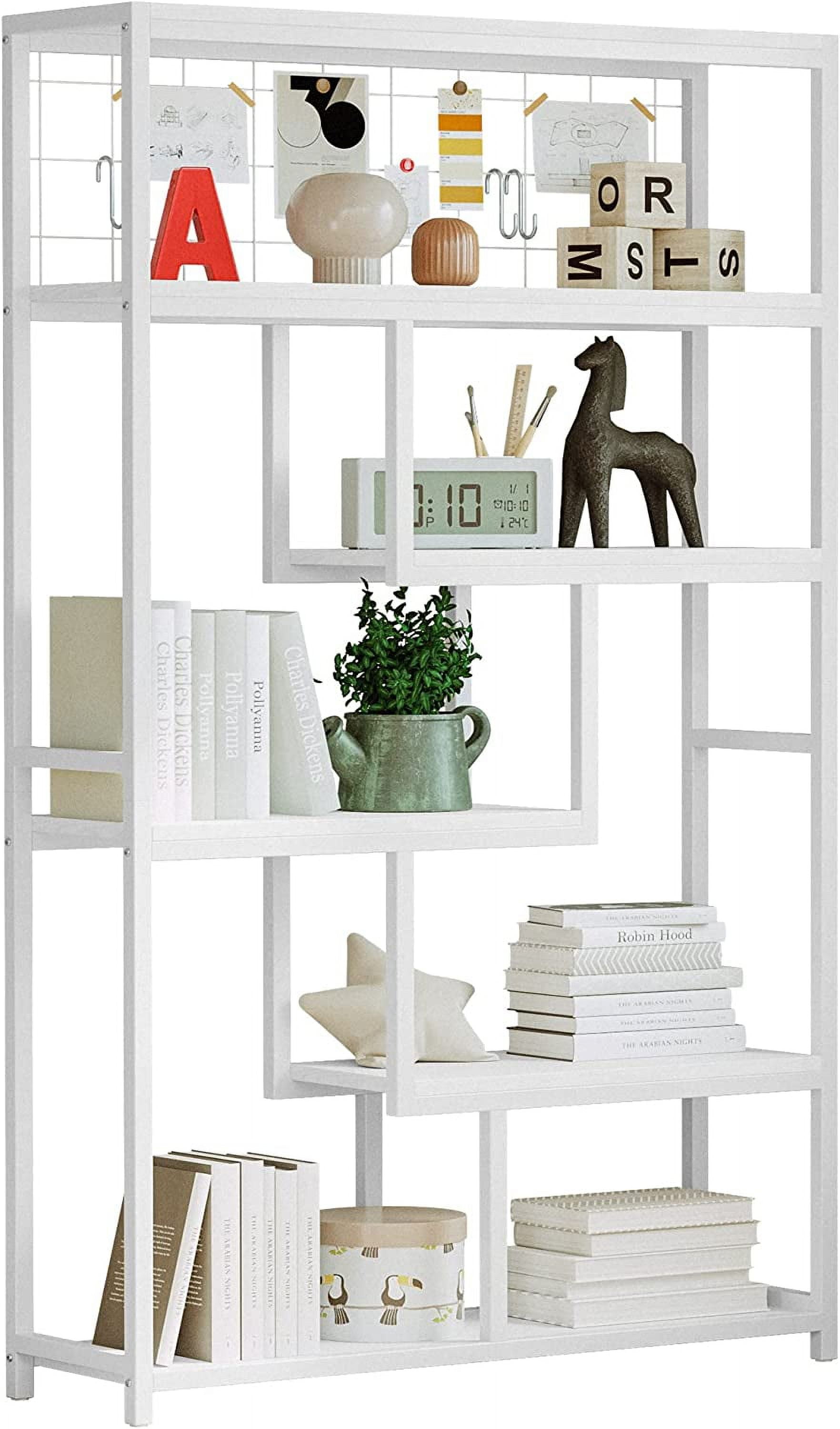 IRONCK Bookshelves and Bookcases 6-Shelf Etagere Bookcase, Industrial ...