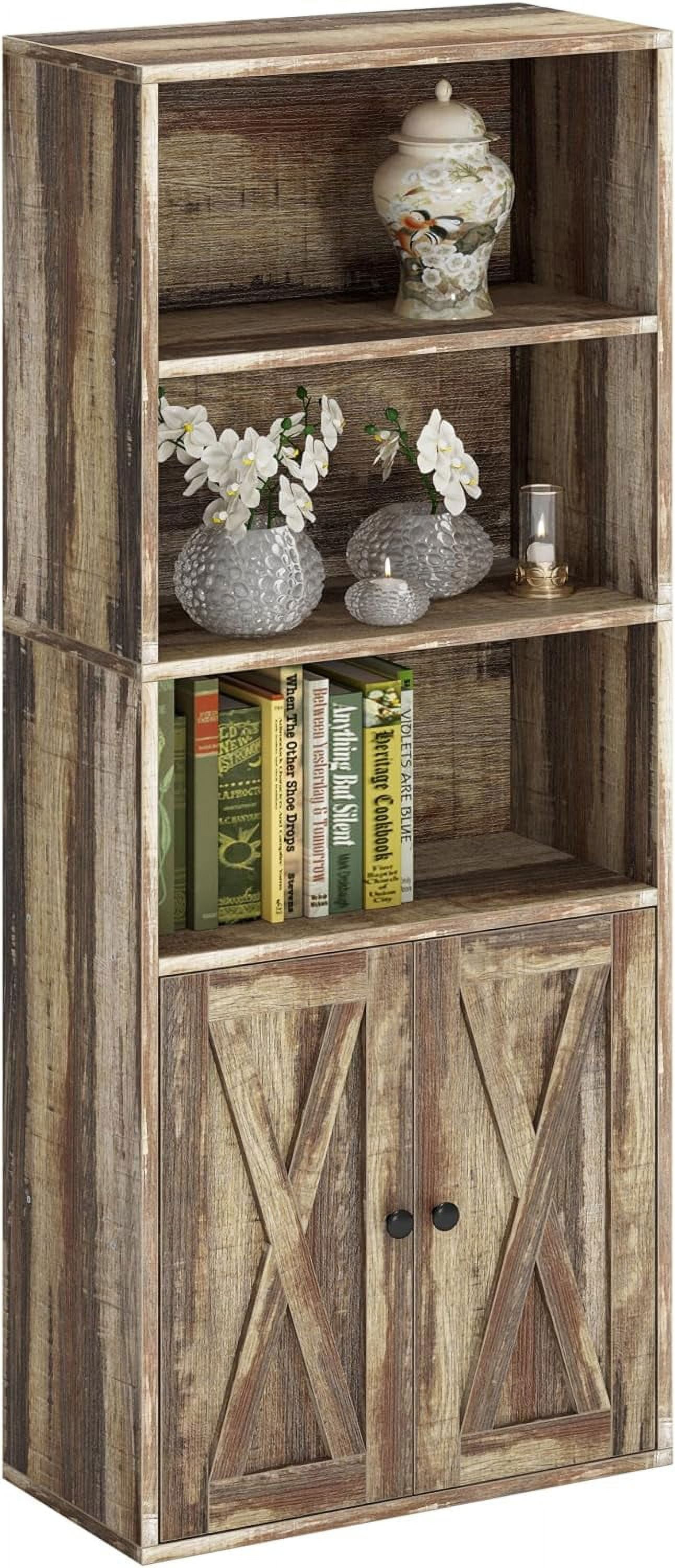 IRONCK Industrial Bookshelves and Bookcases with Doors 11.8 in Depth Floor Standing 5 Shelf ...