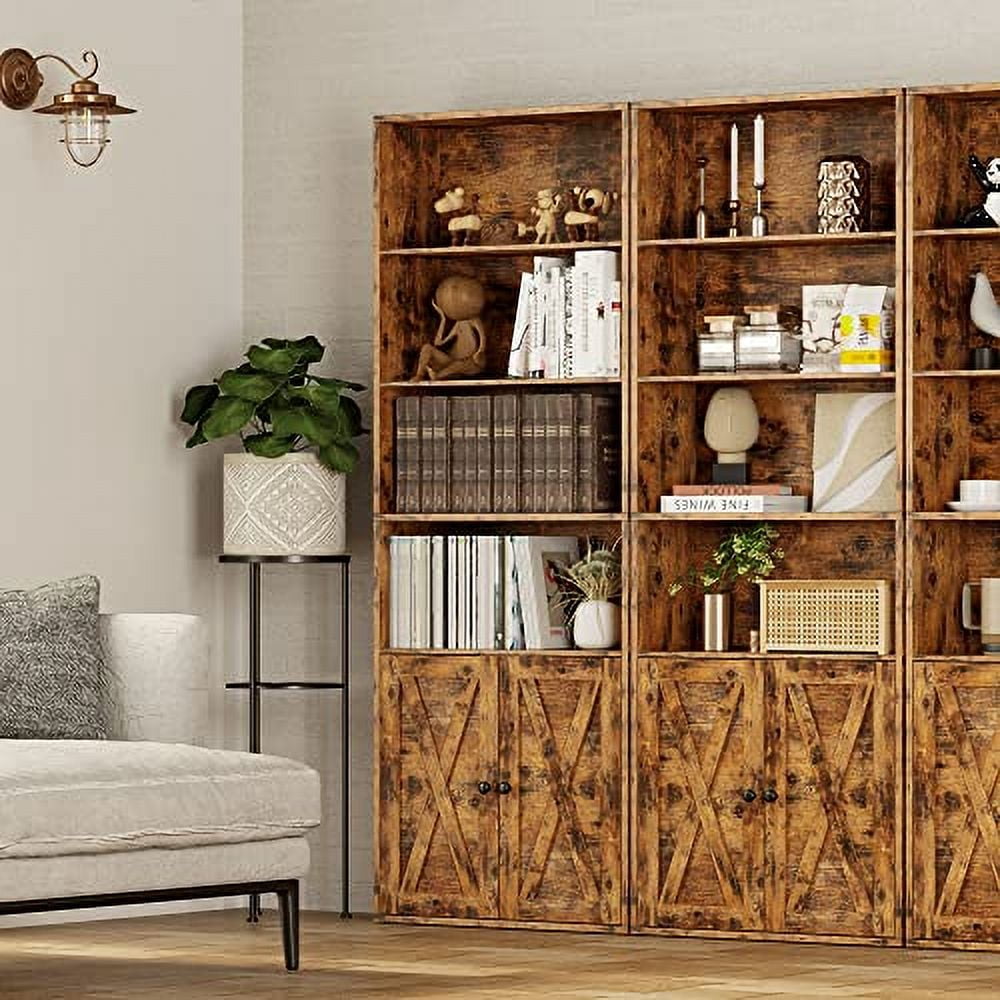IRONCK Industrial Bookshelves and Bookcases with Doors Floor Standing 6 ...