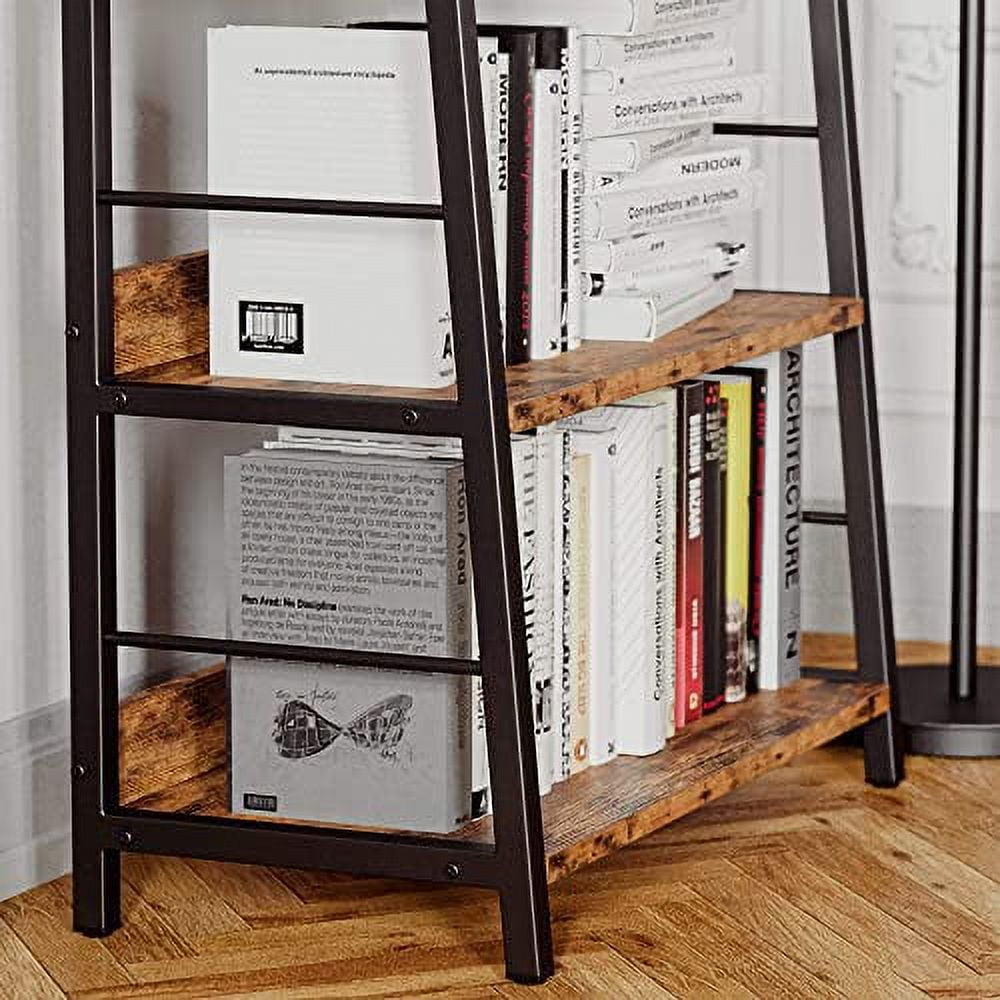 IRONCK Industrial Bookshelves and Bookcases, Ladder Shelf 5 Tier with ...