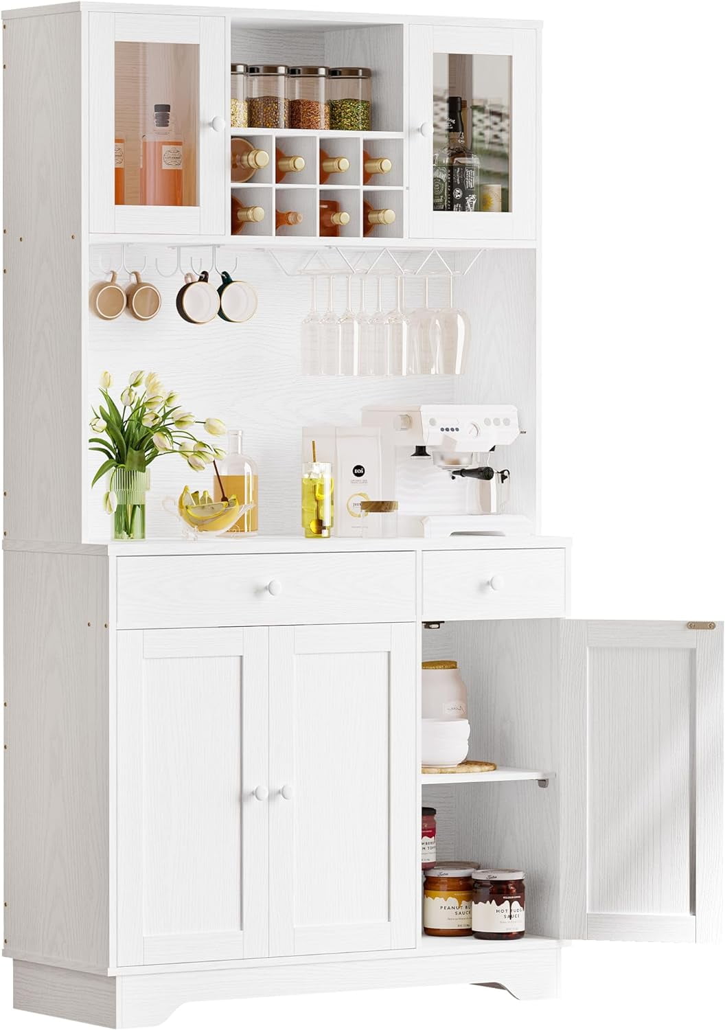 IRONCK Kitchen Pantry Storage Cabinet 72" Height with Doors, Drawer ...