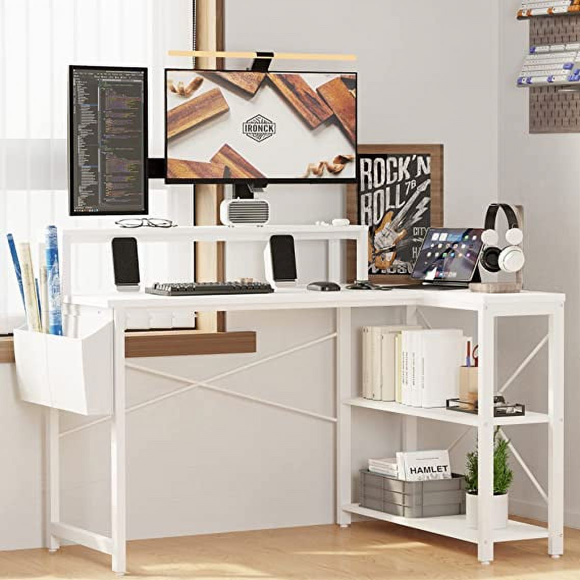 Bush Furniture Cabot Hutch for L Desk or Corner Desk, White - Walmart.com