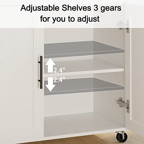 IRONCK Rolling Kitchen Island Table with Drop Leaf Storage Cabinet ...