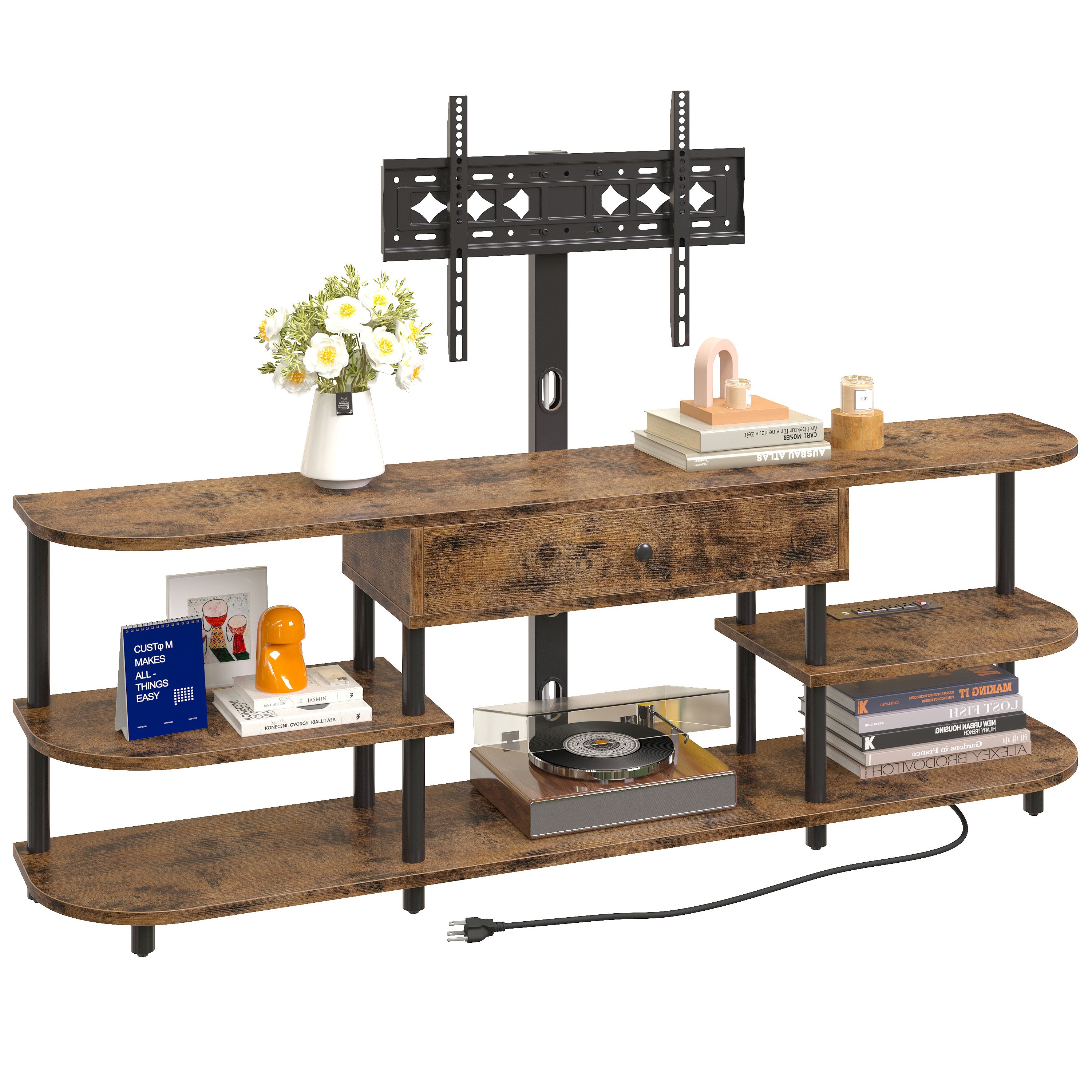 Mount - it! TV Stand with Mount and Storage Shelves Entertainment ...