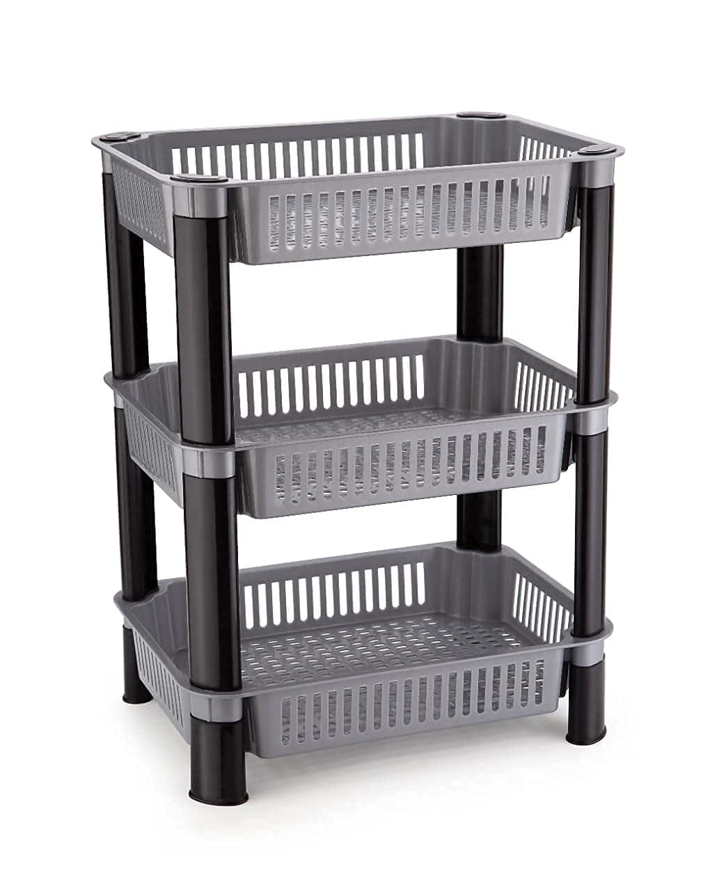 IRONEDGE Plastic 3 Step MultiPurpose Kitchen Storage Basket Rack for ...