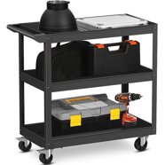 Yesfashion 3 Tier Rolling Tool Cart with 360° Rotation Wheels, 3 Trays Rust-proof Multipurpose ...
