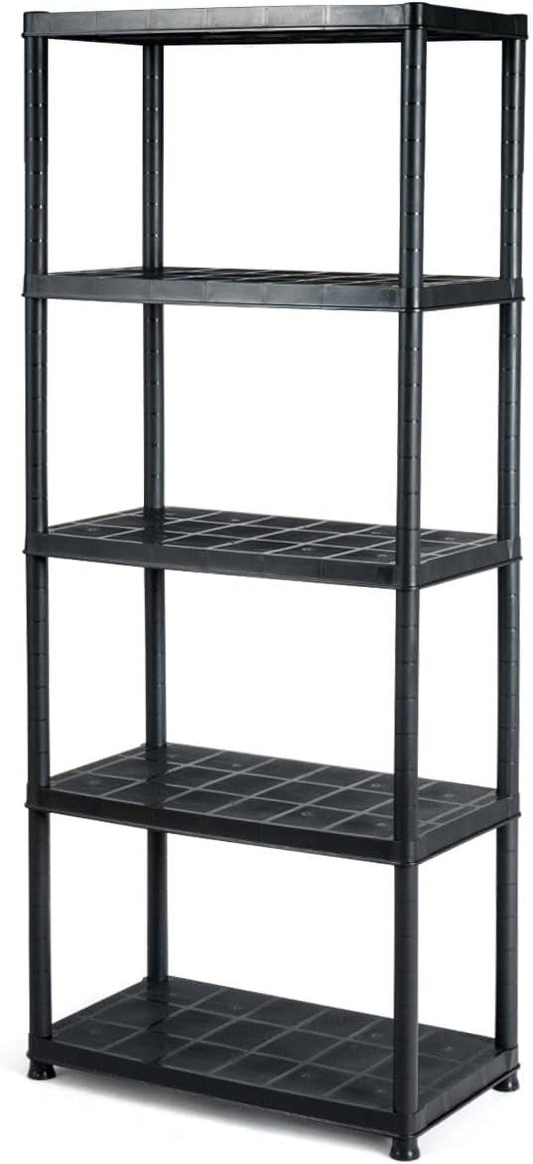 IRONMAX 5-Tier Garage Shelving Unit, Plastic Storage Rack with 4 Wall ...