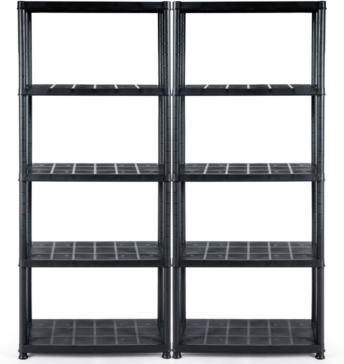 IRONMAX 5-Tier Plastic Storage Shelves, Multi-Purpose Display Shelf ...