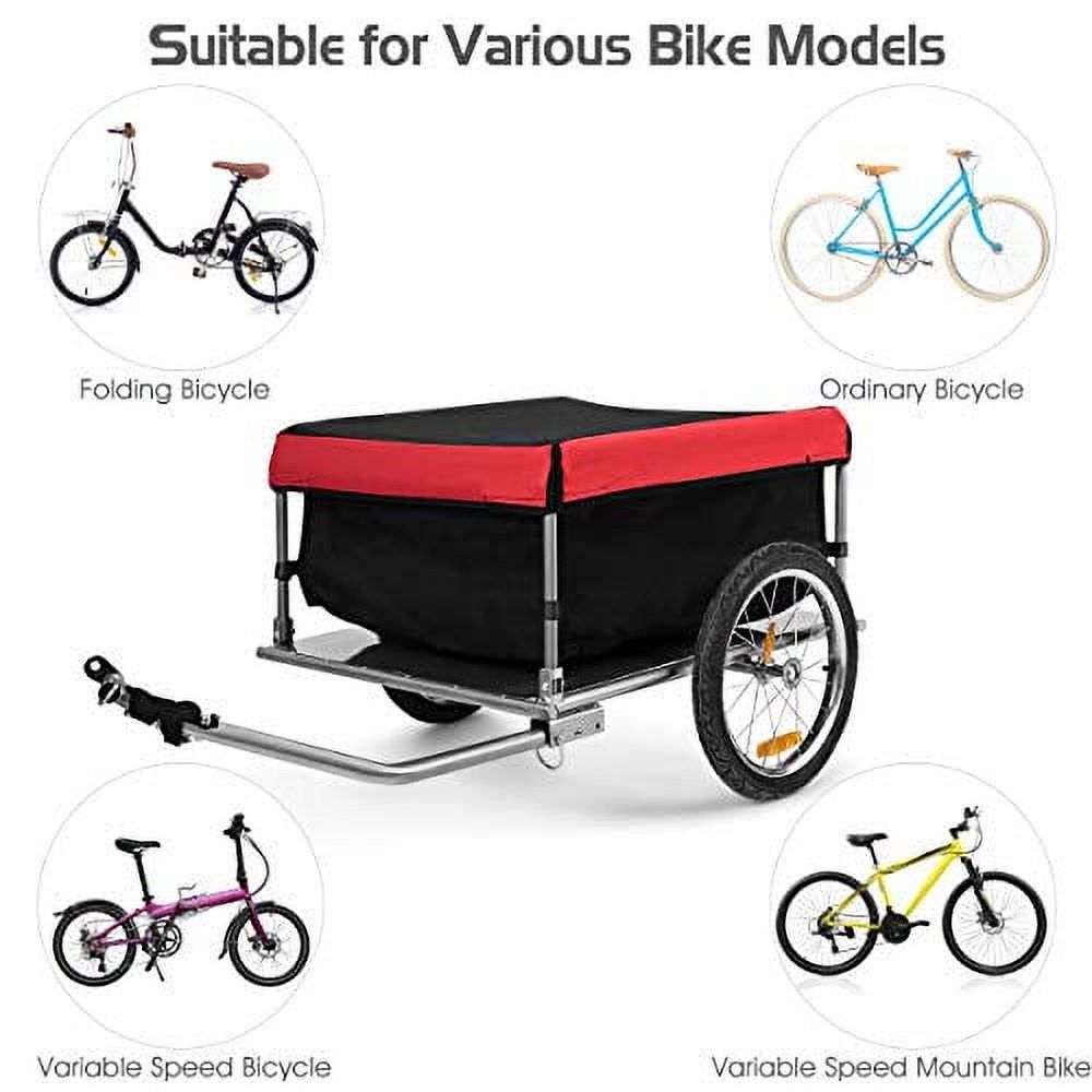 IRONMAX Bike Cargo Trailer, Folding Wagon Cart with 16'' Wheels ...