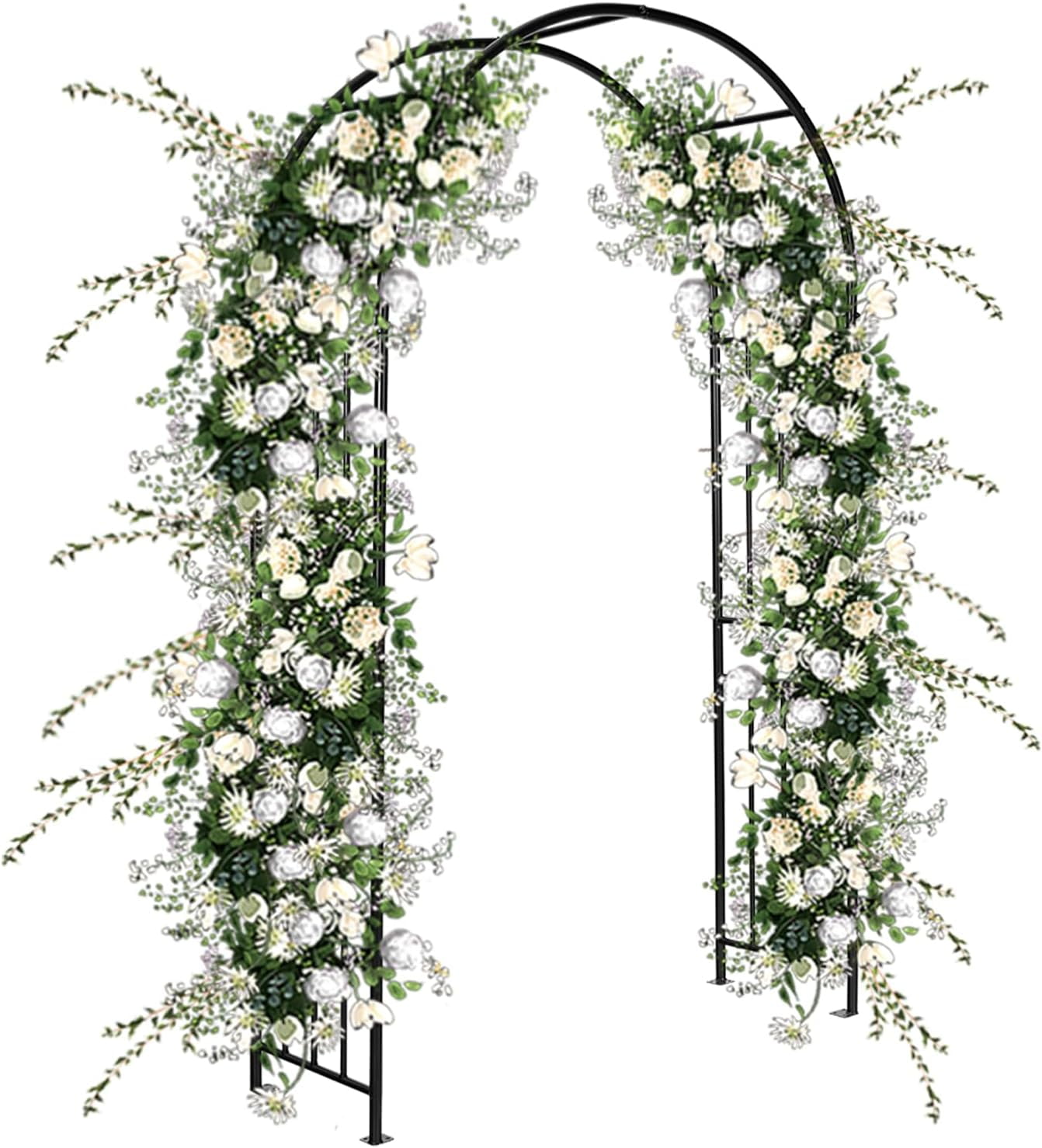 IRONMAX Garden Arch, Heavy Duty Galvanized Steel Garden Arbor with 8 ...