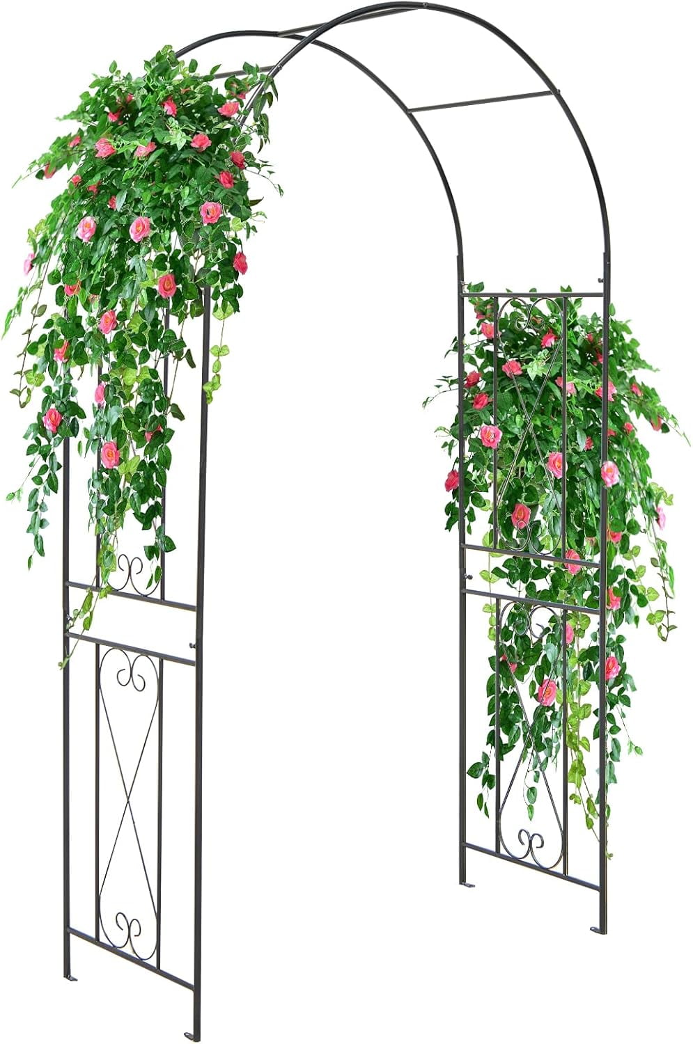 IRONMAX Garden Arch, Heavy Duty Galvanized Steel Garden Arbor with ...