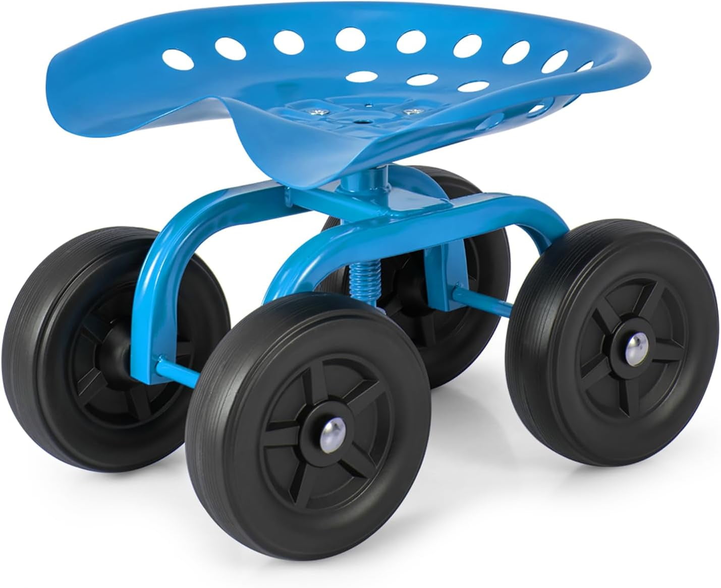 IRONMAX Garden Cart with Seat, Gardening Rolling Stool Scooter with ...