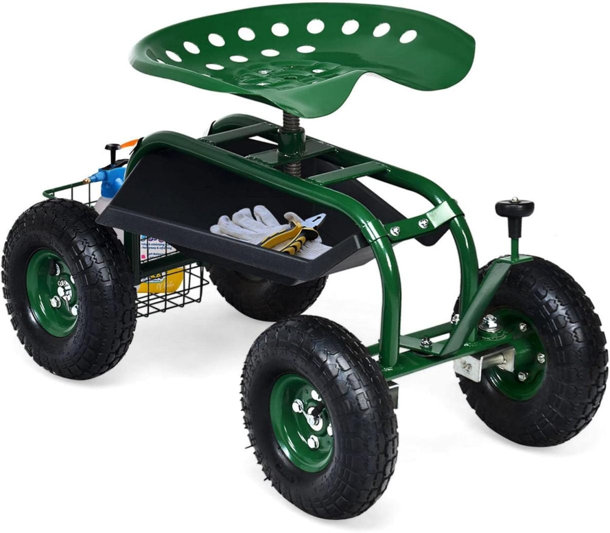 IRONMAX Garden Work Seat with Wheels, Rolling Heavy Duty Gardening ...