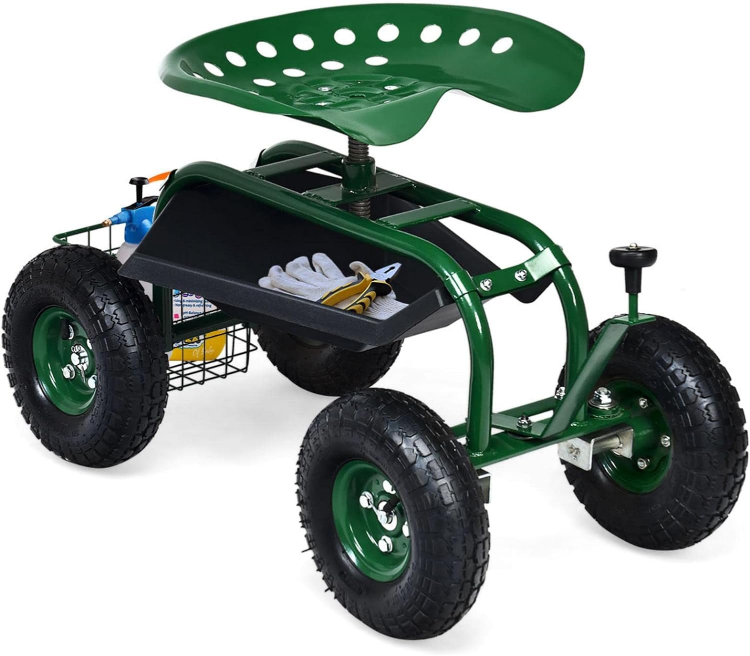 IRONMAX Garden Work Seat with Wheels, Rolling Heavy Duty Gardening ...