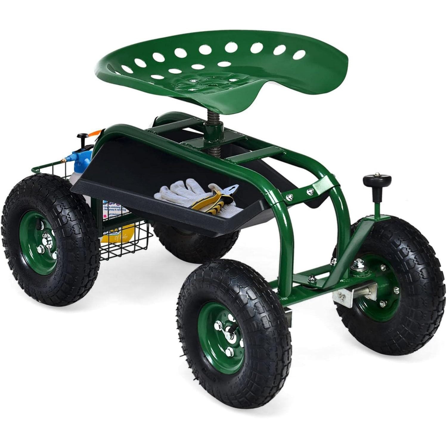 IRONMAX Garden Work Seat with Wheels, Rolling Heavy Duty Gardening ...