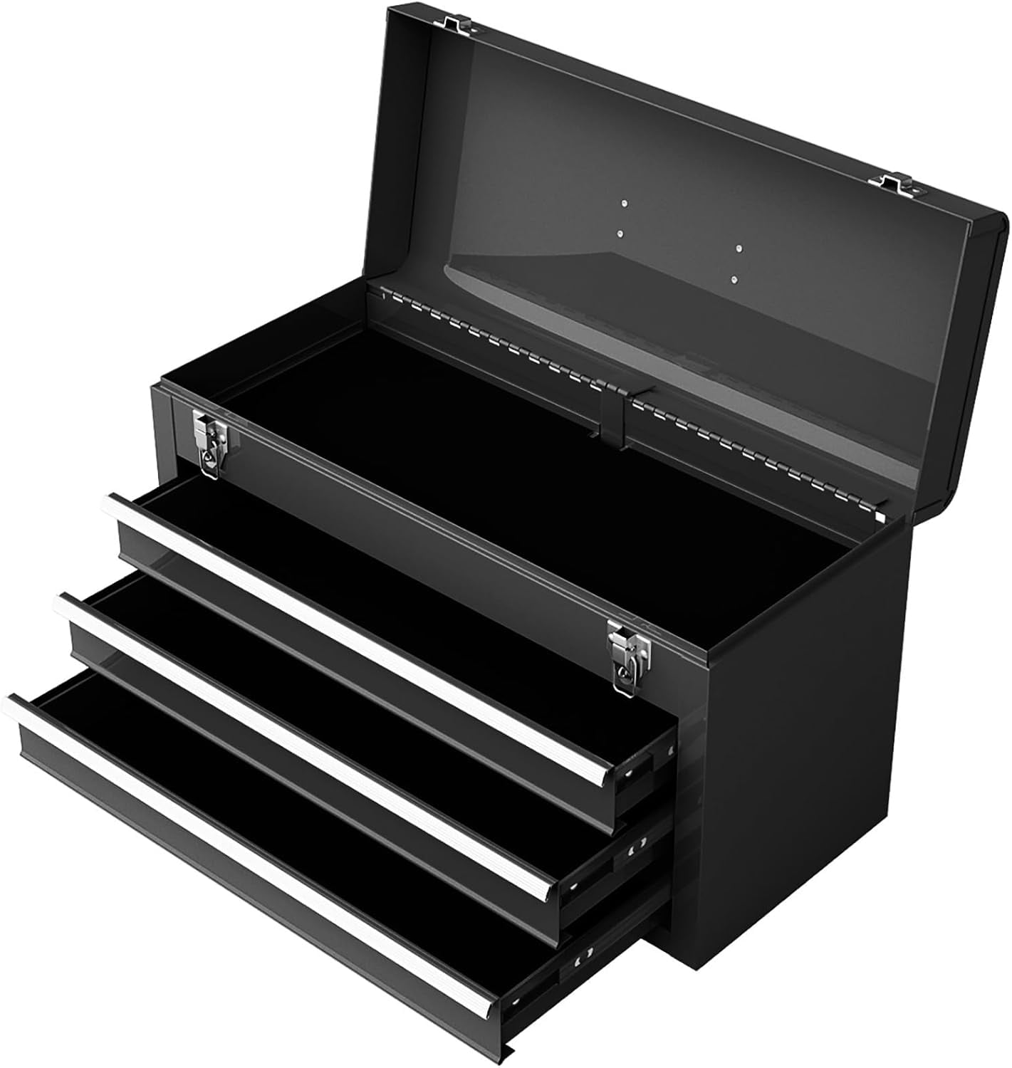 IRONMAX Portable Tool Box, Lockable Steel Tool Chest Cabinet w/ 3 ...