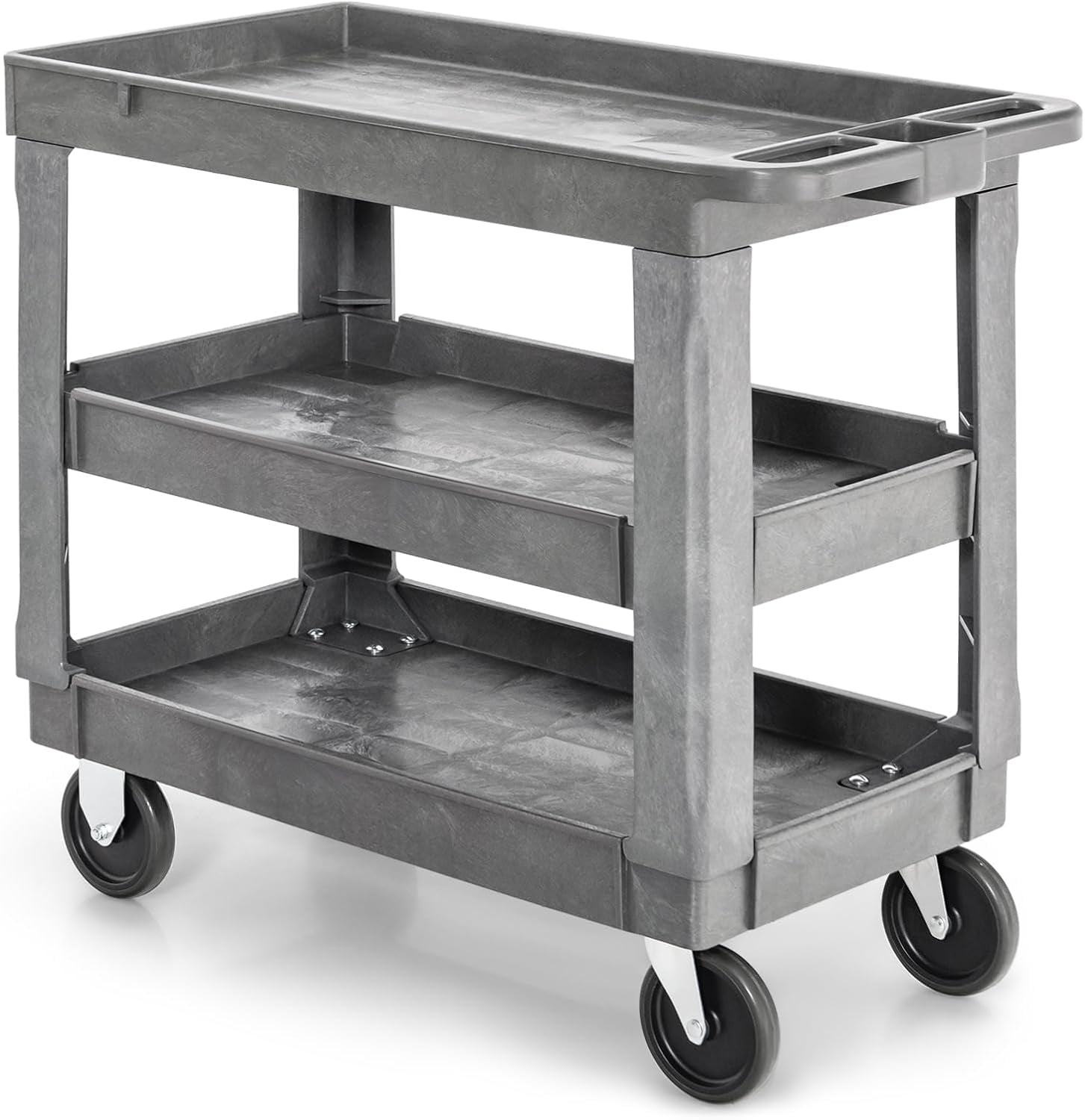 IRONMAX Utility Cart with Wheels, 3-Tier Heavy Duty Rolling Tool Cart Supports Up to 550 LBS ...