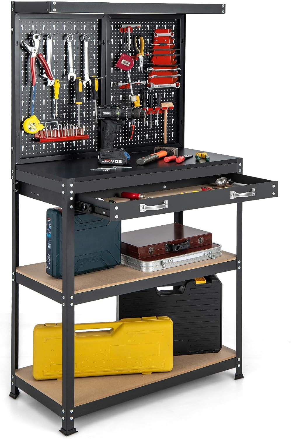 IRONMAX Workbench with Drawers, 32’’ Heavy Duty Workstation Organizer ...