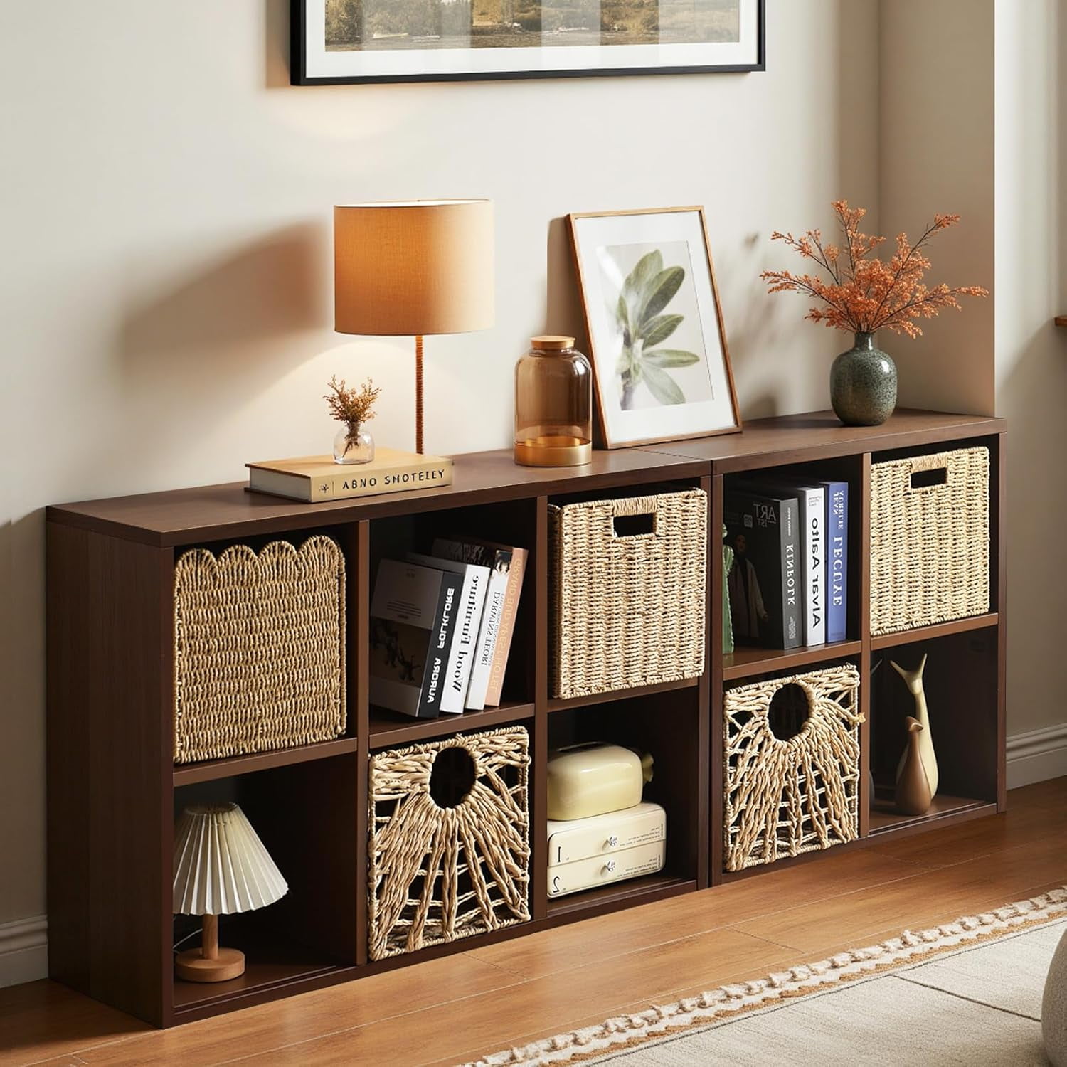 IRONMIX Black Cube Storage Organizer, Metal Short Bookshelf, Modern ...