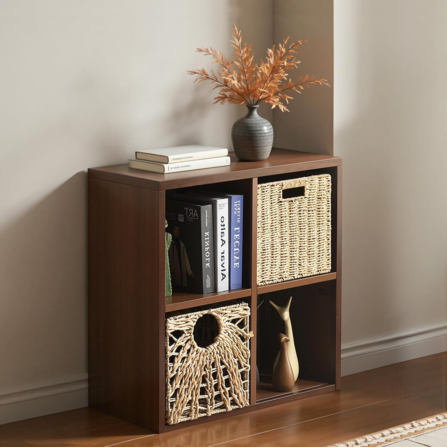 IRONMIX Black Cube Storage Organizer, Metal Short Bookshelf, Modern ...
