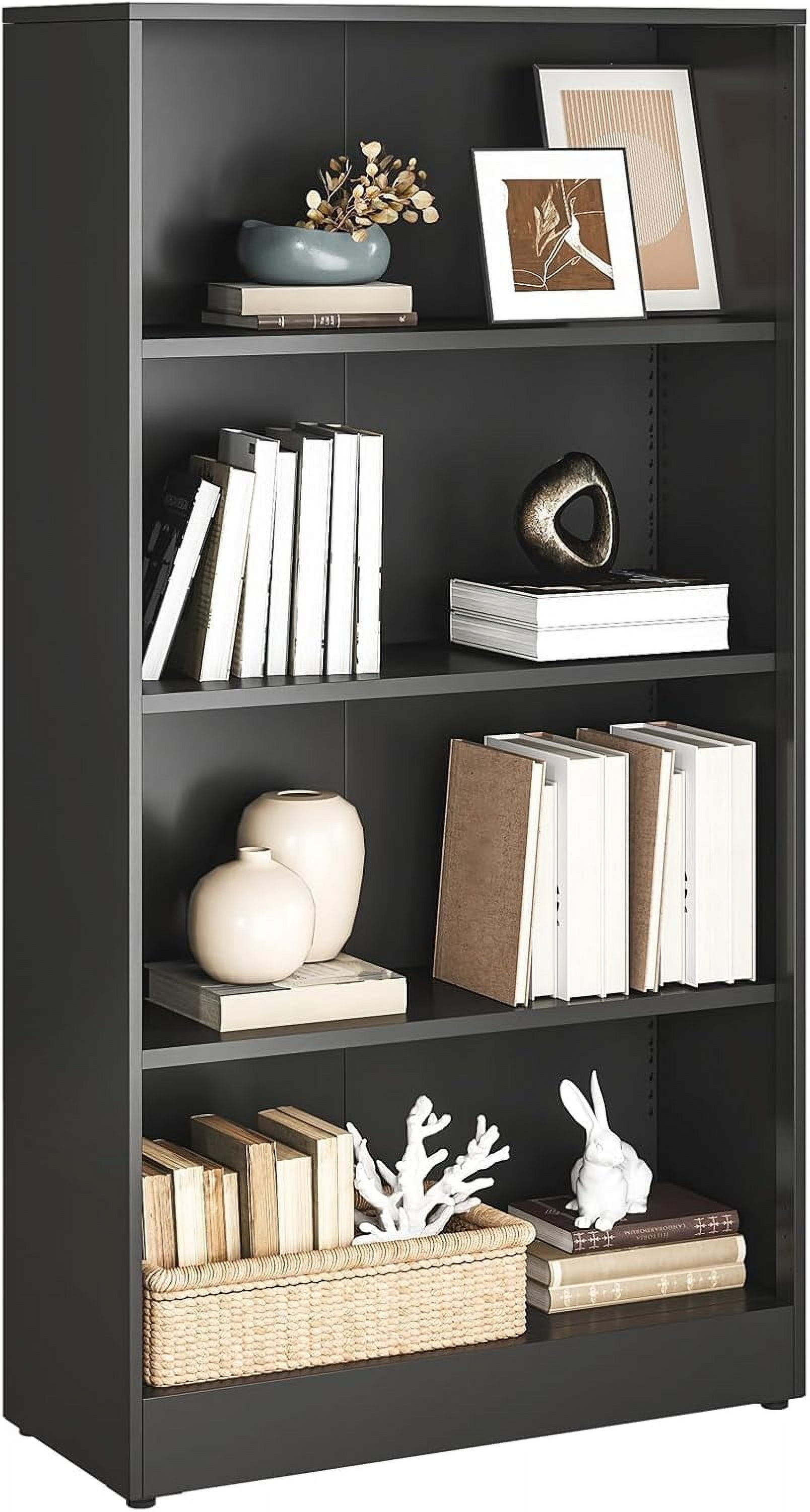 IRONMIX Metal Open Bookcase, 4-Tier Bookshelf with Adjustable Storage ...