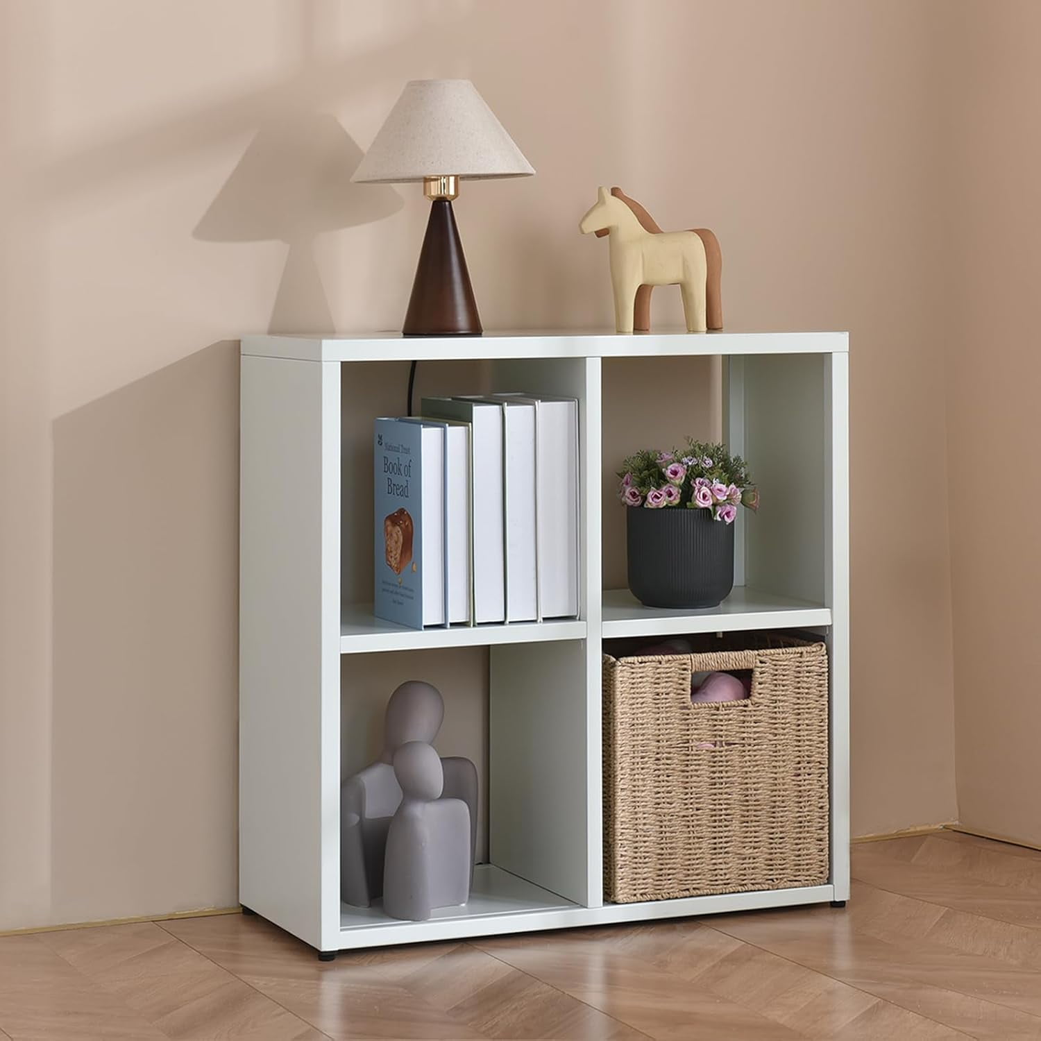 IRONMIX Metal Standing Shelf, White Cube Storage Organizer, Cube ...