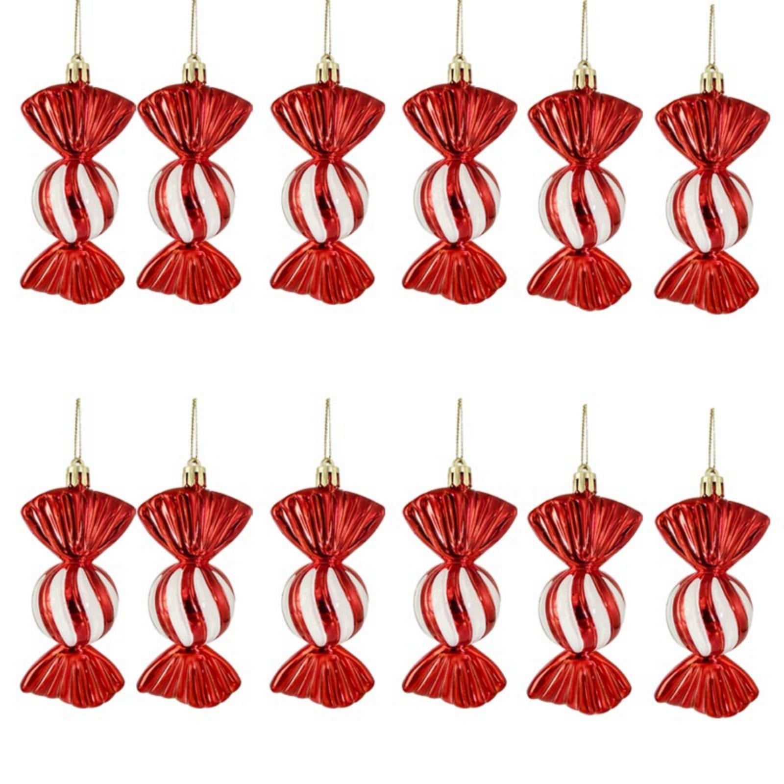 IROOZIGOTO 12Pcs Christmas Candy Ornaments, Colorful Mini Candy Cane ...