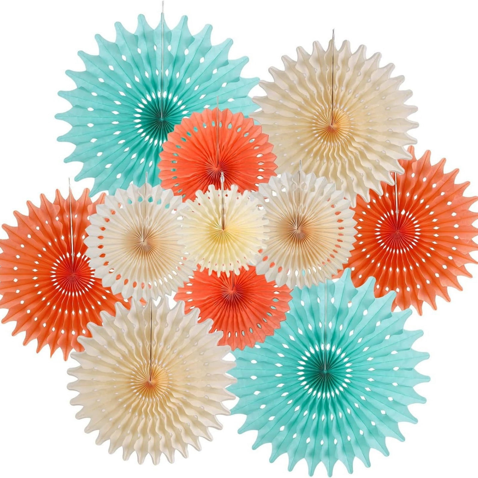 IROOZIGOTO Christmas Decorations Hanging Honeycomb Paper Fans Party ...