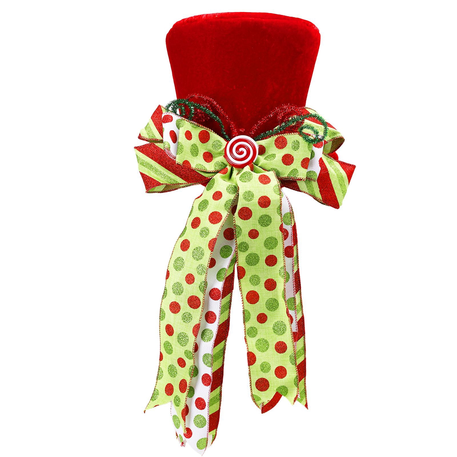 IROOZIGOTO Christmas Tree Topper Hat Xmas Tree Top Hat Rustic Xmas Tree ...