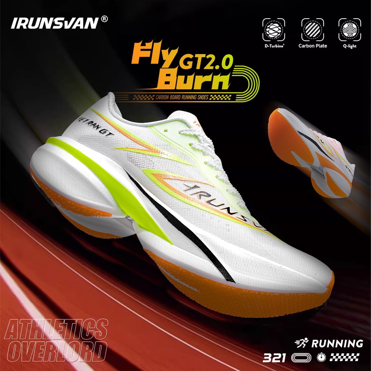 IRUNSVAN Carbon Plate Running Shoes for Men Ultra Light Arch Support ...