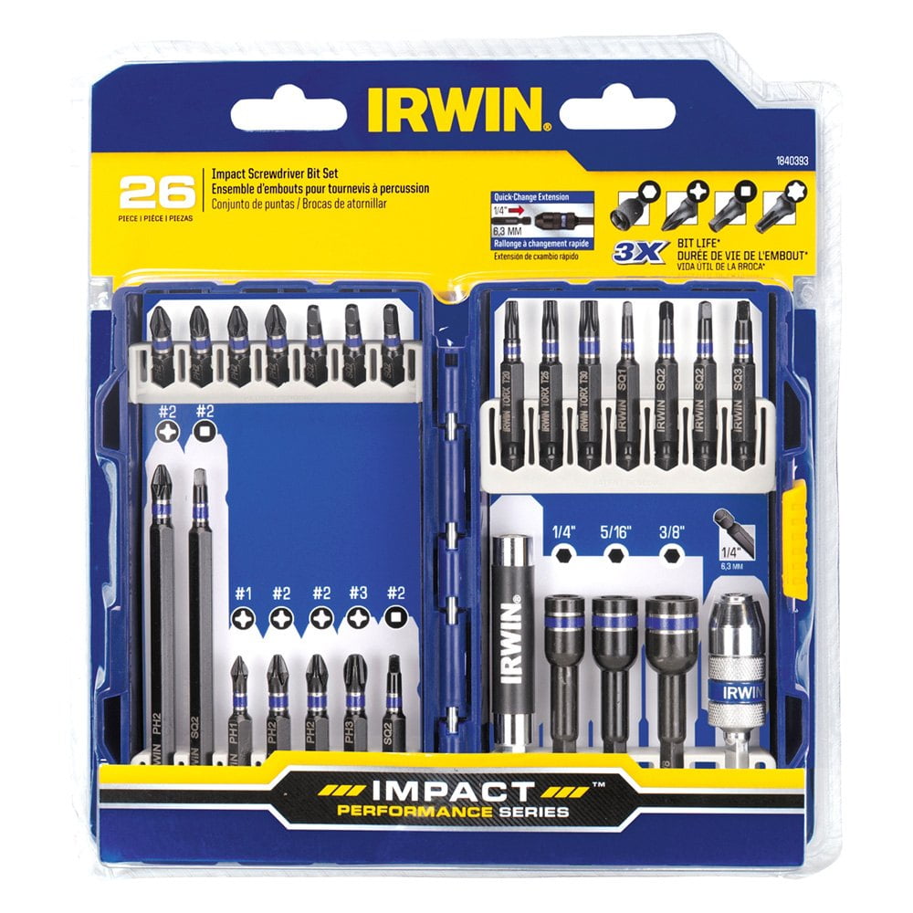 IRWIN 1840393 - 26-Piece Impact Screwdriver Bit Set - Walmart.com