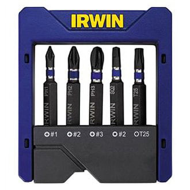 IRWIN 1866976 - 5-Piece Mixed Impact Power Bit Set with Pocket Case ...