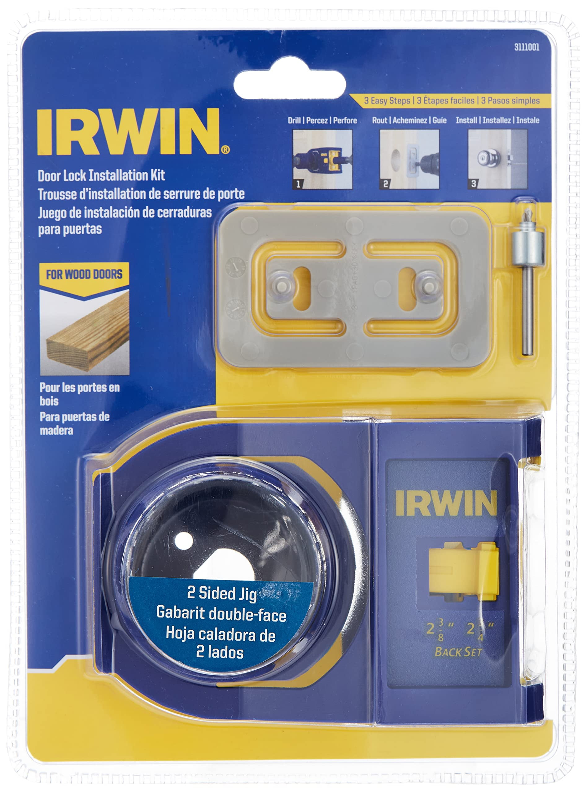 IRWIN Door Lock Installation Kit for Wooden Doors (3111001), Blue C63 ...