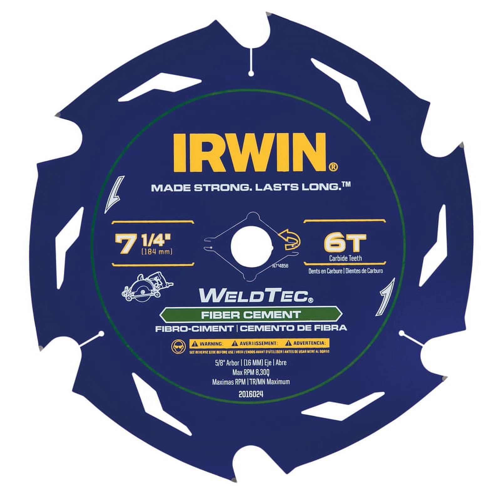 IRWIN MARATHON 4935201 Circular Saw Blade 7-1/4 in Dia Carbide Cutting ...