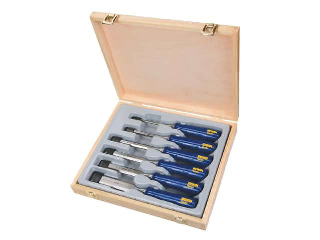 IRWIN Marples - M444 Bevel Edge Chisel Blue Chip Handle Set, 6 Piece ...