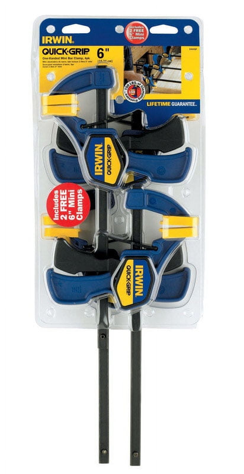 IRWIN Quick-Grip 6 in. x 2.43 in. D Resin Bar Clamp 300 lb. 4 pc ...