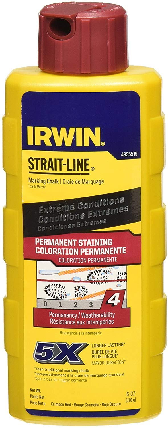 IRWIN Tools STRAIT-LINE Permanent Staining Marking Chalk, Crimson Red ...
