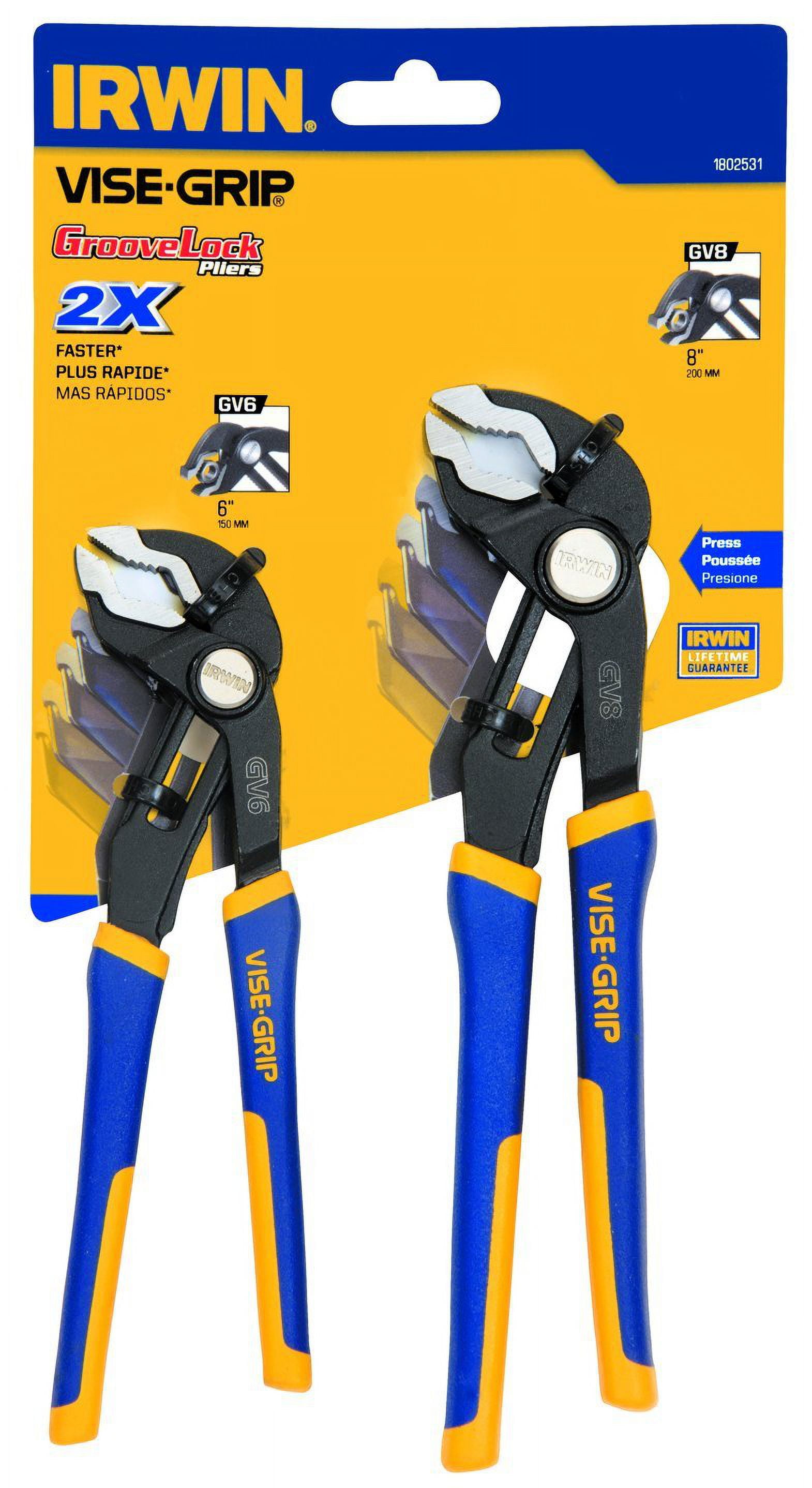 IRWIN VISE-GRIP Pliers Set, V-Jaw, 2 Pieces (1802531), Blue C64 ...