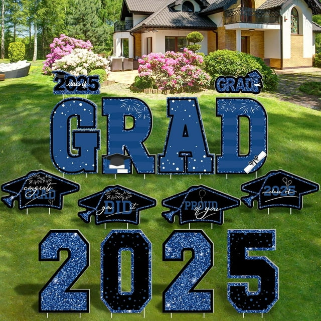 IRmm 14 PCS 2025 Graduation Decorations, Large Congrats Grad 2025 Yard ...